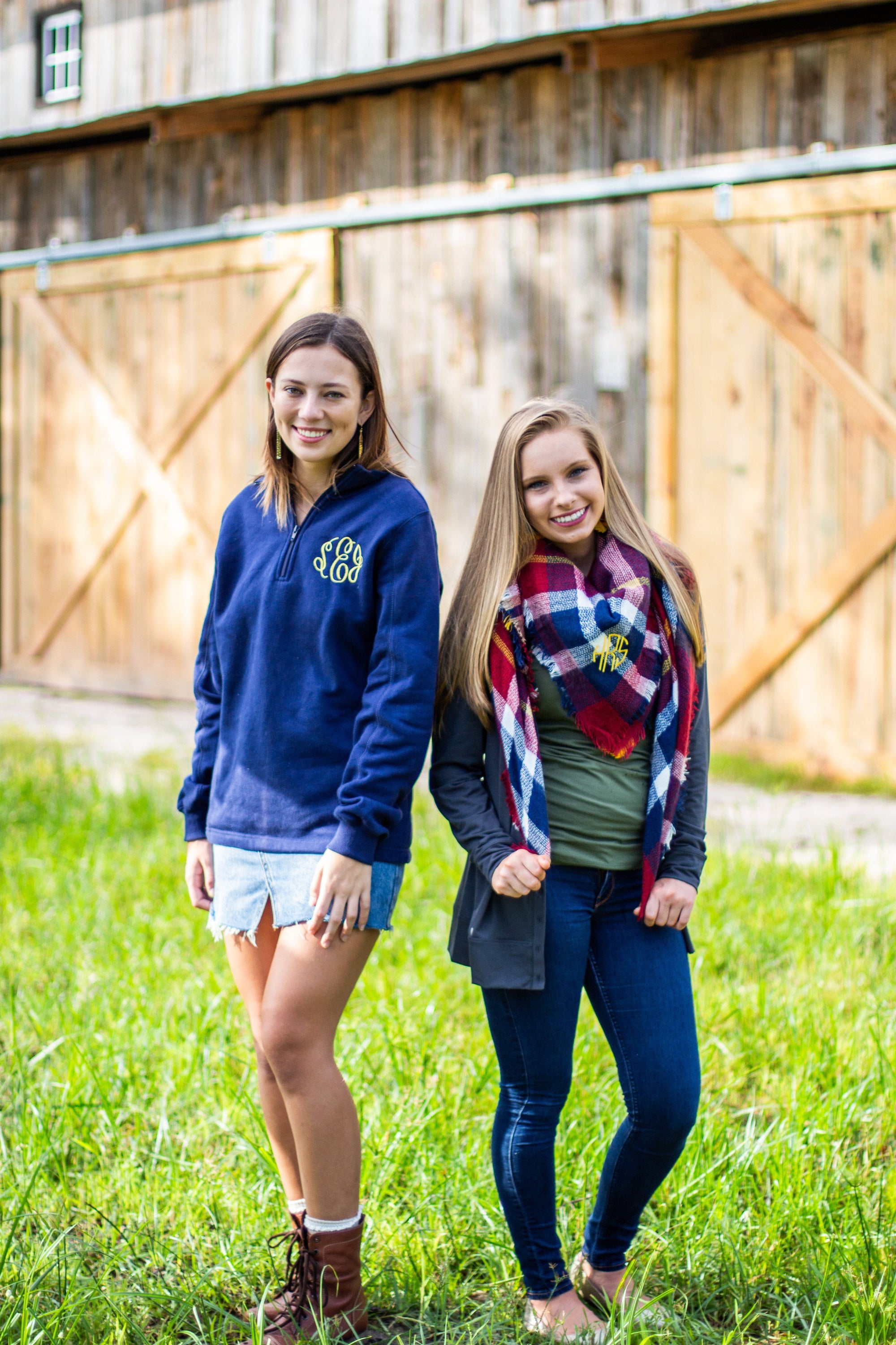 Classic Monogrammed Blanket Scarf - Sunny and Southern